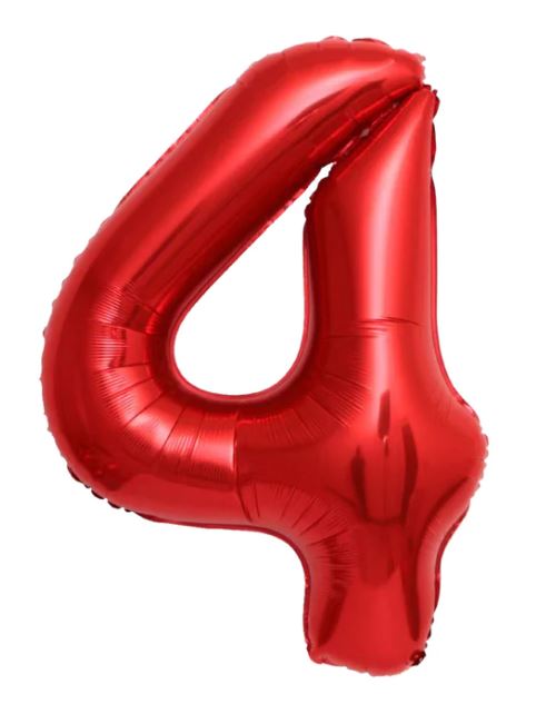74549 Ellie's Red Number "4" – Westcoast Balloons